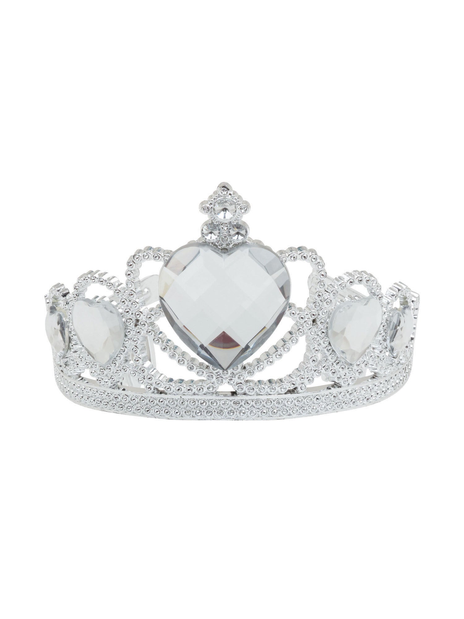 Clear Stone Silver Plastic Tiara – NL Rubies Masquerade (B2B)